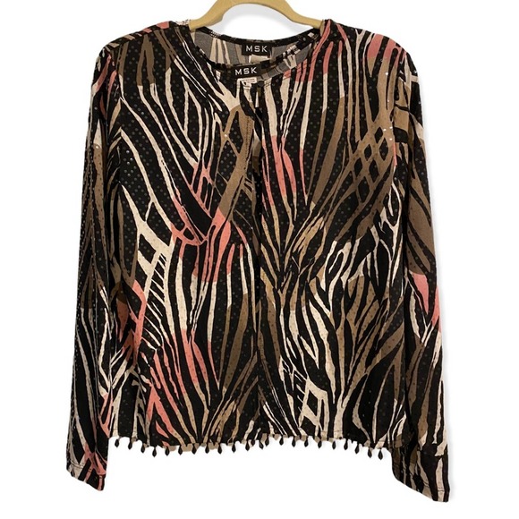 MSK | Jackets & Coats | Nwt Msk Zebra Print Two Piece Tank Blouse And ...
